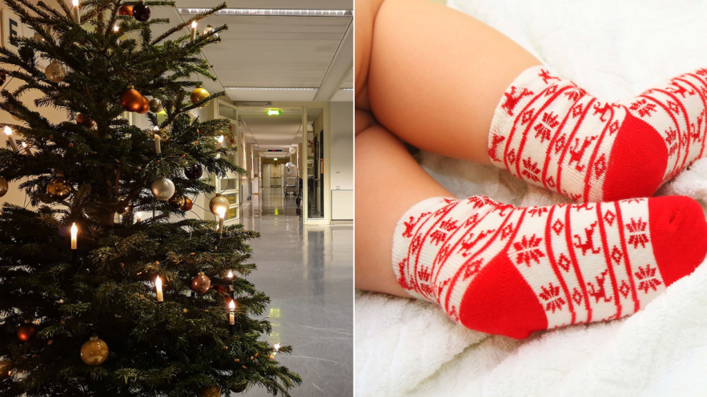 Bebé nació bajo el árbol de Navidad en hospital luego de que su madre ...